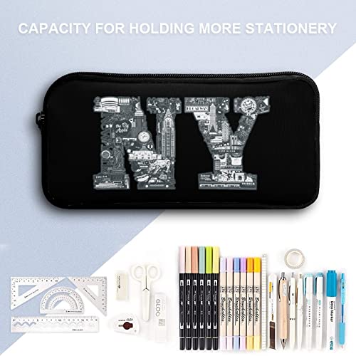 I Love New York City Pencil Case Makeup Bag Big Capacity Pouch Organizer for Office College