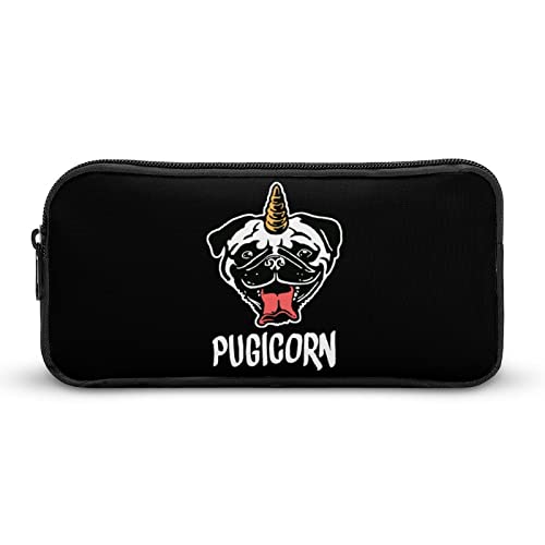 Funny Pug Unicorn Pencil Case Makeup Bag Big Capacity Pouch Organizer for Office College