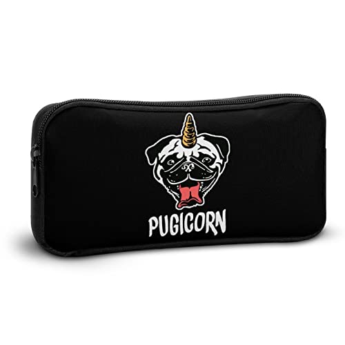 Funny Pug Unicorn Pencil Case Makeup Bag Big Capacity Pouch Organizer for Office College