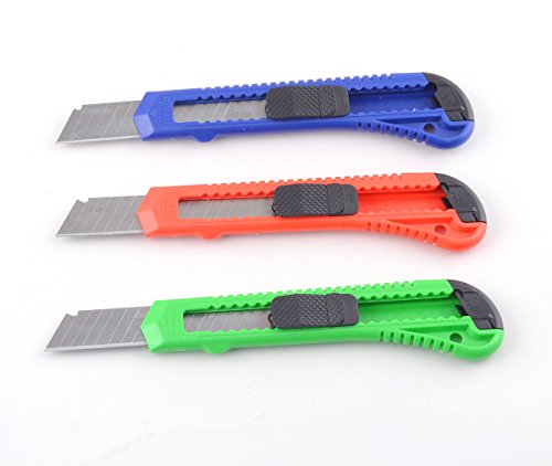 eZthings® 10 Heavy Duty Box Cutters Openers Utility Knives with Snap Off Blades (Variety Knife Set)