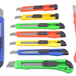 eZthings® 10 Heavy Duty Box Cutters Openers Utility Knives with Snap Off Blades (Variety Knife Set)