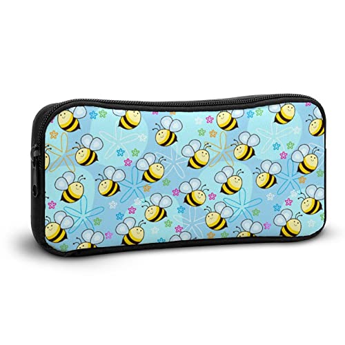 Cute Bees Pencil Case Makeup Bag Big Capacity Pouch Organizer for Office College