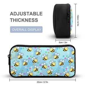 Cute Bees Pencil Case Makeup Bag Big Capacity Pouch Organizer for Office College