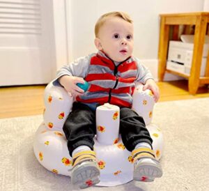 mink baby inflatable seat for babies 3-36 months, built in air pump infant back support sofa, infant support seat toddler chair for sitting up, baby shower chair floor seater gifts (tiger)