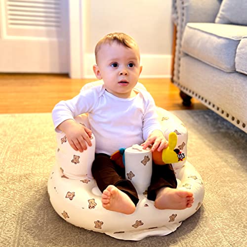 Mink Baby Inflatable Seat for Babies 3-36 Months, Built in Air Pump Infant Back Support Sofa, Infant Support Seat Toddler Chair for Sitting Up, Baby Shower Chair Floor Seater Gifts (Tiger)