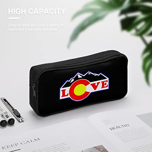 I Love Colorado Pencil Case Makeup Bag Big Capacity Pouch Organizer for Office College