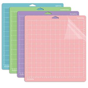 4pcs replacement cutting mat for cricut maker/explore air 2/ air/one 12×12 inch cutting mat standardgrip lightgrip stronggrip fabricgrip adhesive&sticky non-slip flexible square gridded cut mats