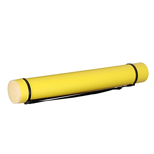 Blueprint Tube, Poster Storage Tube Waterproof Moistureproof Large Capacity Environmentally Friendly Plastic with Strap for Outdoor for Storage for Travel(Yellow)