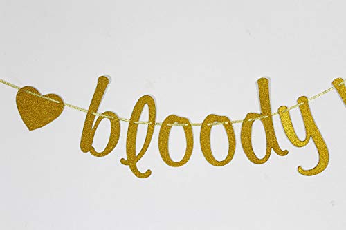 Bloody Mary Bar Banner Gold Glitter, Wedding Bar Bunting, Bridal Shower Party Decor, Engagement Decors, Bachelorette Sign, Birthday Party Decorations