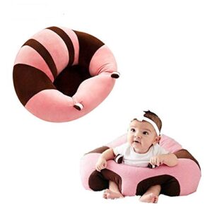 sealsee baby support seat sofa plush soft animal shaped baby learning to sit chair keep sitting posture comfortable for 3-16 months baby (pink)