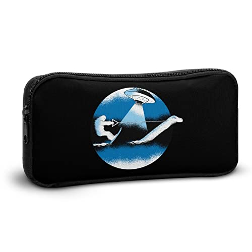 Bigfoot Water Ski with Loch Ness Pencil Case Makeup Bag Big Capacity Pouch Organizer for Office College