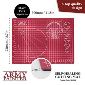 The Army Painter Self Healing Cutting Mat - Self Healing Craft Cutting Mat, A4 Size - Double Sided PVC Non-Slip Hobby Mat - 3-Ply Gridded Miniature and Model Cutting Mats for Crafts, Sewing Projects