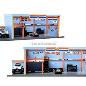 Garage Diorama Gulf Oil Diorama with Decals for 1/64 Scale Models by American Diorama 76531