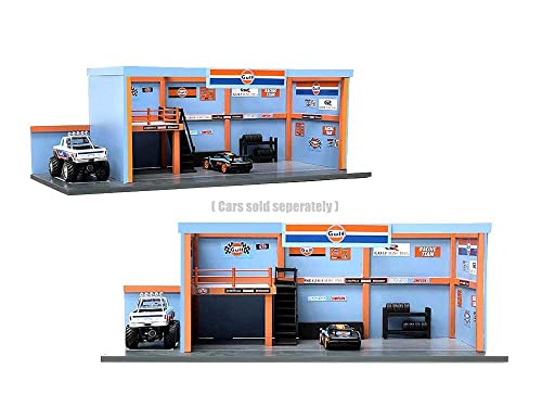 Garage Diorama Gulf Oil Diorama with Decals for 1/64 Scale Models by American Diorama 76531