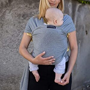 CuddleBug Baby Wrap Sling + Carrier - Newborns & Toddlers up to 36 lbs - Hands Free - Gentle, Stretch Fabric - Ideal for Baby Showers - One Size Fits All (Grey)