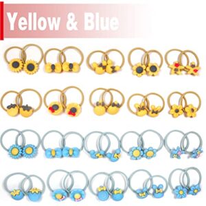 WillingTee 120pcs (60 pairs) Mix Colors Girl's Elastic Hair Ties Soft Rubber Bands Hair Bands Holders Pigtails Hair Accessories for Girls Infants Toddlers Kids Teens and Children