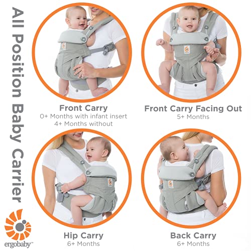 Ergobaby 360 All-Position Baby Carrier with Lumbar Support (12-45 Pounds), Carbon Grey, Cool Air Mesh