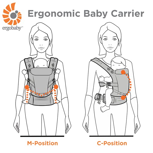 Ergobaby 360 All-Position Baby Carrier with Lumbar Support (12-45 Pounds), Carbon Grey, Cool Air Mesh