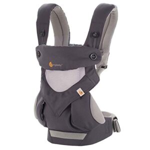 Ergobaby 360 All-Position Baby Carrier with Lumbar Support (12-45 Pounds), Carbon Grey, Cool Air Mesh