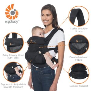 Ergobaby 360 All-Position Baby Carrier with Lumbar Support (12-45 Pounds), Carbon Grey, Cool Air Mesh