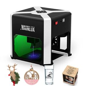 laser engraver wainlux k6 pro, 3000mw laser engraving machine, 0.05mm accuracy, bt connection portable mini laser cutter engraver tool for wood vinyl leather glass, diy art, logo design