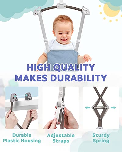 Infant Master Doorway Jumper, Johnny Jumper w/ Adjustable Seat Bag, Durable Baby Door Bouncer & Swing Jumper w/ Steel Spring, Wise Gift Choice for Infant & Toddler, Easy to Use, Blue