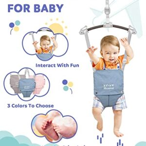 Infant Master Doorway Jumper, Johnny Jumper w/ Adjustable Seat Bag, Durable Baby Door Bouncer & Swing Jumper w/ Steel Spring, Wise Gift Choice for Infant & Toddler, Easy to Use, Blue