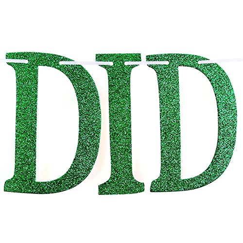 Green Glitter We Did It Banner, 2022 Congrats Grad Bunting Sign, High School Graduation / College Graduation Party Decorations Supplies