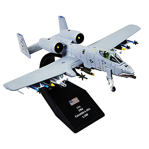 1/100 A-10 Thunderbolt II Warthog Attack Plane（Painted Version） Metal Fighter Military Model Diecast Plane Model for Collection or Gift