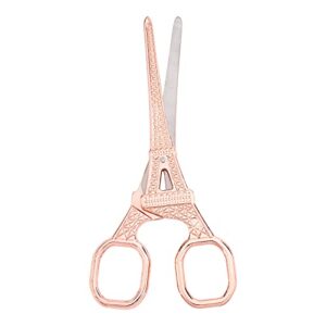 sunnyclue 5.5inch sewing scissors vintage stainless steel european tower scissors for fabric & paper cutting craft threading household daily use cross-stitch, rose gold