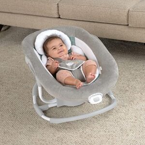 Ingenuity InLighten 2-in-1 Baby Swing & Rocker - Cool Mesh Fabric, Vibrations, Swivel Infant Seat, Nature Sounds, Light Up Mobile - Pemberton