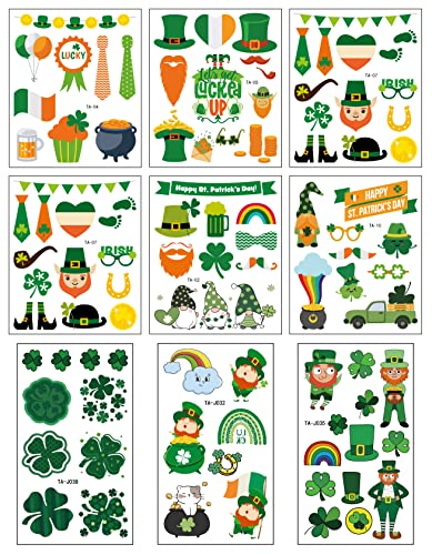 Shamrock Clover Tattoo st Patricks Day Stickers Irish Temporary Tattoos St Patricks Day Accessories Shamrock Patterned Tattoos Party Favors Decorations