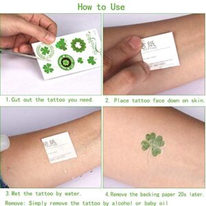 Shamrock Clover Tattoo st Patricks Day Stickers Irish Temporary Tattoos St Patricks Day Accessories Shamrock Patterned Tattoos Party Favors Decorations