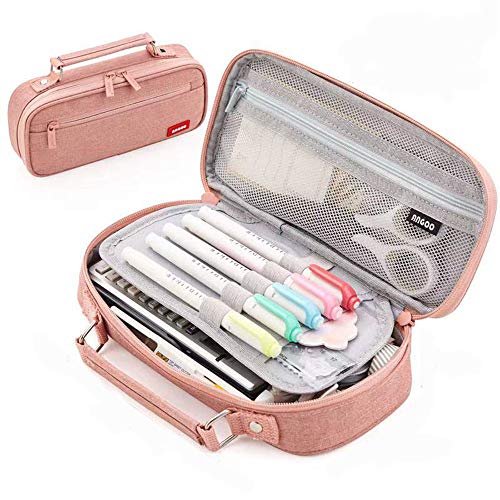 Pen case Pencil case Large capacity Fashionable Pencil case Boys Girls Elementary school students Junior high school students High school students University students For working adults(Pink)