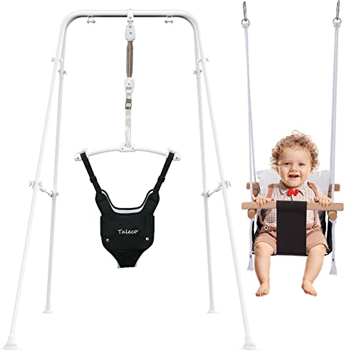 2 in 1 Baby Jumper & Swing, Baby Jumper for Indoor and Outdoor Use, Baby Swing with Foldable Stand, Stable Toddler Swing Set