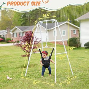 2 in 1 Baby Jumper & Swing, Baby Jumper for Indoor and Outdoor Use, Baby Swing with Foldable Stand, Stable Toddler Swing Set