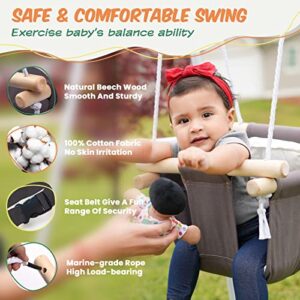 2 in 1 Baby Jumper & Swing, Baby Jumper for Indoor and Outdoor Use, Baby Swing with Foldable Stand, Stable Toddler Swing Set