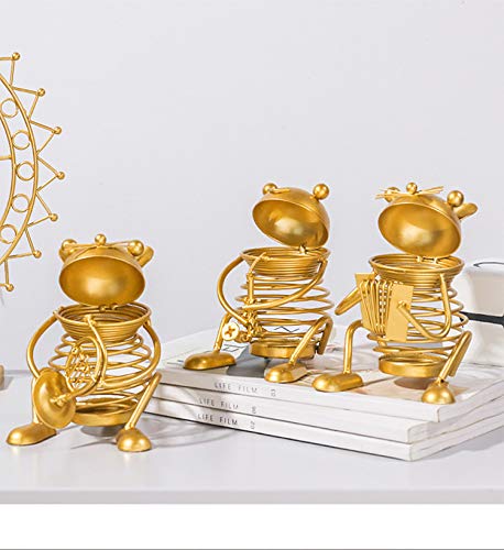 Red Spider Creative Golden Animal Band Band Iron Decoration Simple Modern Hotel Decorations Home Desktop Decoration Coffee Table Decor Metal Pen Holder (French Horn Player)