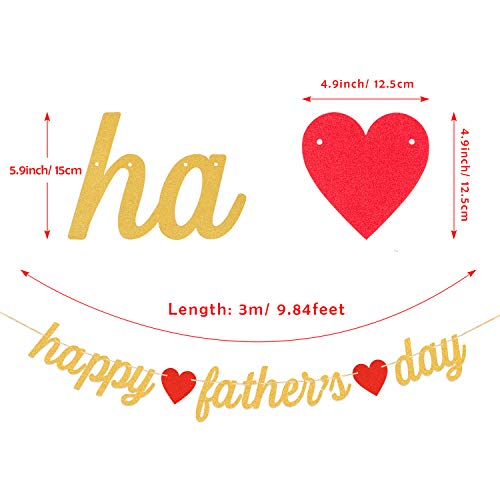 Aozer Happy Fathers Day Banner Gold Glitter Father's Day Banner Rustic Fathers Day Party Decorations