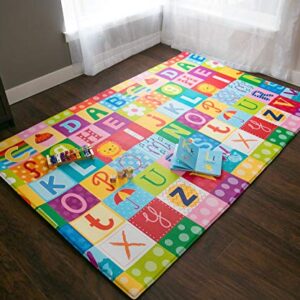 Baby Care Play Mat - Playful Collection - Play Mat for Infants – Non-Toxic Baby Mat – Cushioned Baby Mat Waterproof Playmat – Reversible Mat (Medium, Zoo Town)