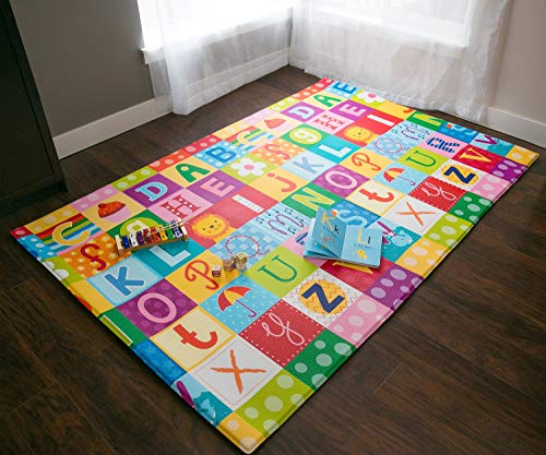 Baby Care Play Mat - Playful Collection - Play Mat for Infants – Non-Toxic Baby Mat – Cushioned Baby Mat Waterproof Playmat – Reversible Mat (Medium, Zoo Town)