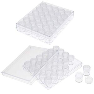 sing f ltd 2pcs embroidery diamond storage box small beads diamond containers with 60pcs pot jars screw-top lids for jewelry diy art craft rhinestones sewing