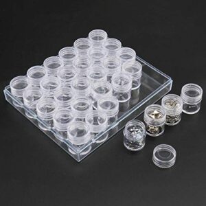 SING F LTD 2pcs Embroidery Diamond Storage Box Small Beads Diamond Containers with 60pcs Pot Jars Screw-Top Lids for Jewelry DIY Art Craft Rhinestones Sewing