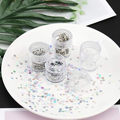 SING F LTD 2pcs Embroidery Diamond Storage Box Small Beads Diamond Containers with 60pcs Pot Jars Screw-Top Lids for Jewelry DIY Art Craft Rhinestones Sewing