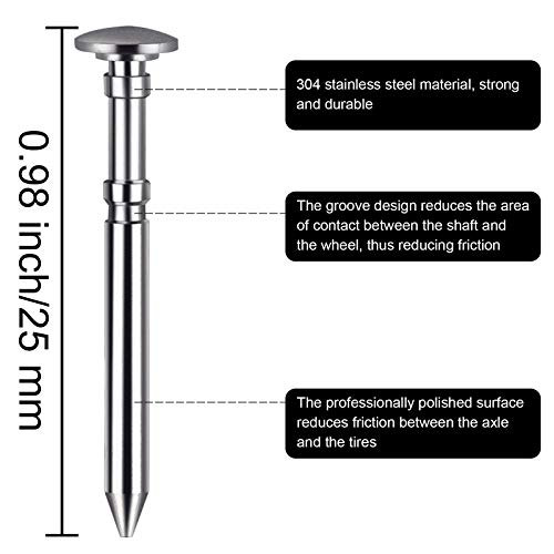 Ruisita 3.25 Ounces Tungsten Cylinders Weights 4 Sizes and Polished Speed Axles Kit 12 Pieces Tungsten Weights 4 Pieces Polished Axles with Plastic Box