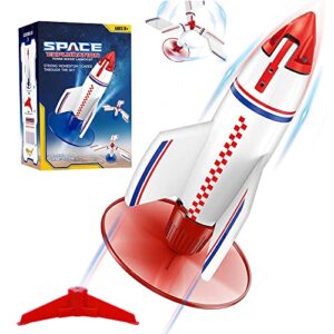 6 year old kids rocket launcher toy, 150 feet of flight altitude model rocket kits with launch set, kids rocket ship, remote control rocket launcher