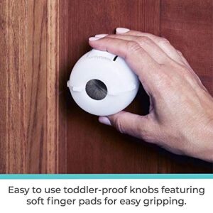 Toddleroo by North States Door Knob Covers | Prevents Child from Opening Doors l Fits Most Doors – assembles Easily for a Quick Safety Solution | Baby- Proof with Confidence (2-Pack, White)