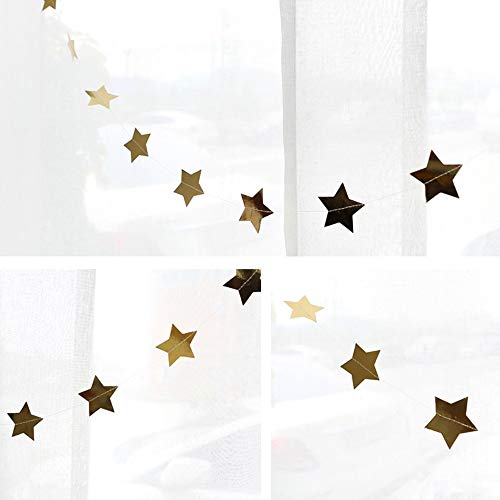 ebabyland 3Pack Gold Star garland - star banner - gold decor graduation party decorations 2022 Bridal Shower baby shower decor gold birthday decorations Baptism Decorations party supplies