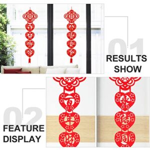 SEWACC Chinese Wedding Porch Sign 1 Pair Chinese Traditional Wedding Couplet Red Word Front Door Couplet Wedding Sticker Decorations for Home Wedding Party