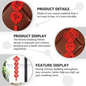 SEWACC Chinese Wedding Porch Sign 1 Pair Chinese Traditional Wedding Couplet Red Word Front Door Couplet Wedding Sticker Decorations for Home Wedding Party